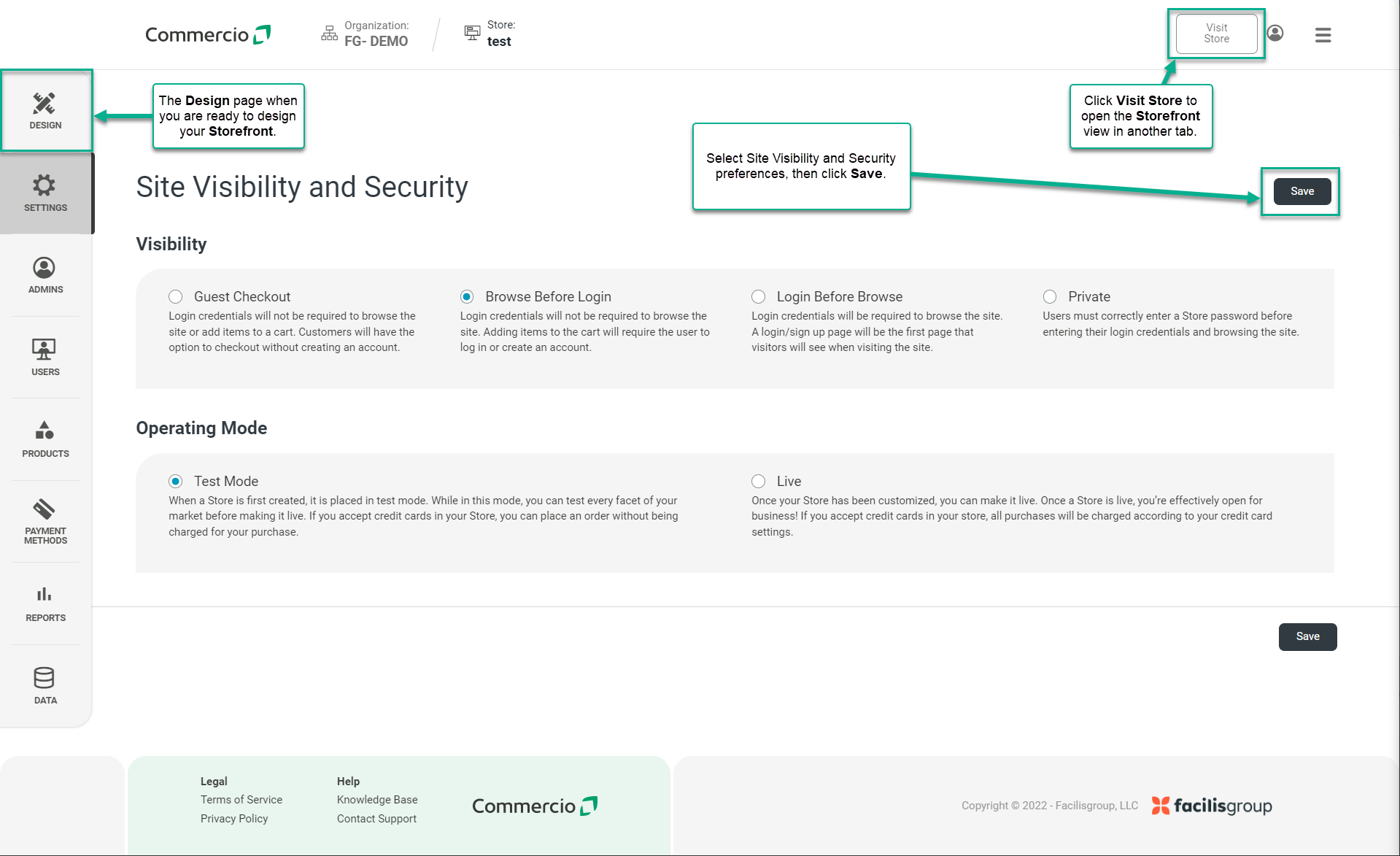 Org Level Stores Create A New Store Commercio Orders Support