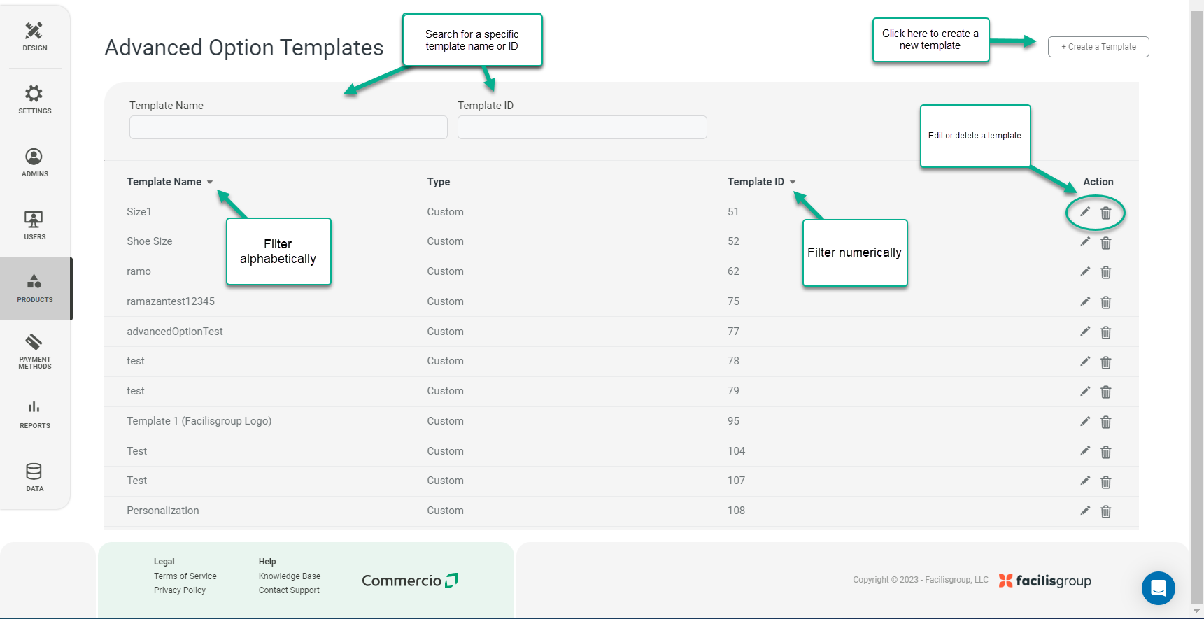 Store Level > Products > Advanced Option Templates – Commercio Orders ...