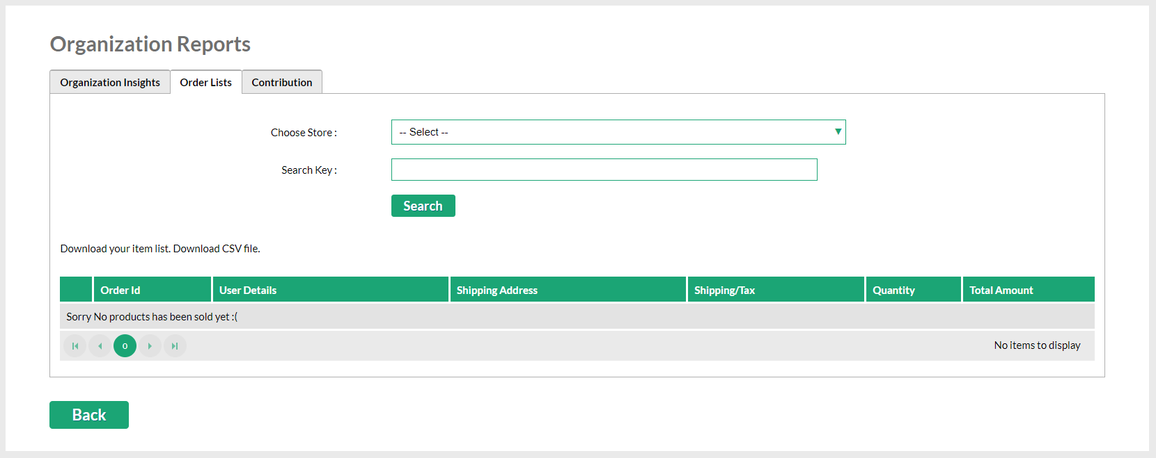 Reports – Commercio Orders Support
