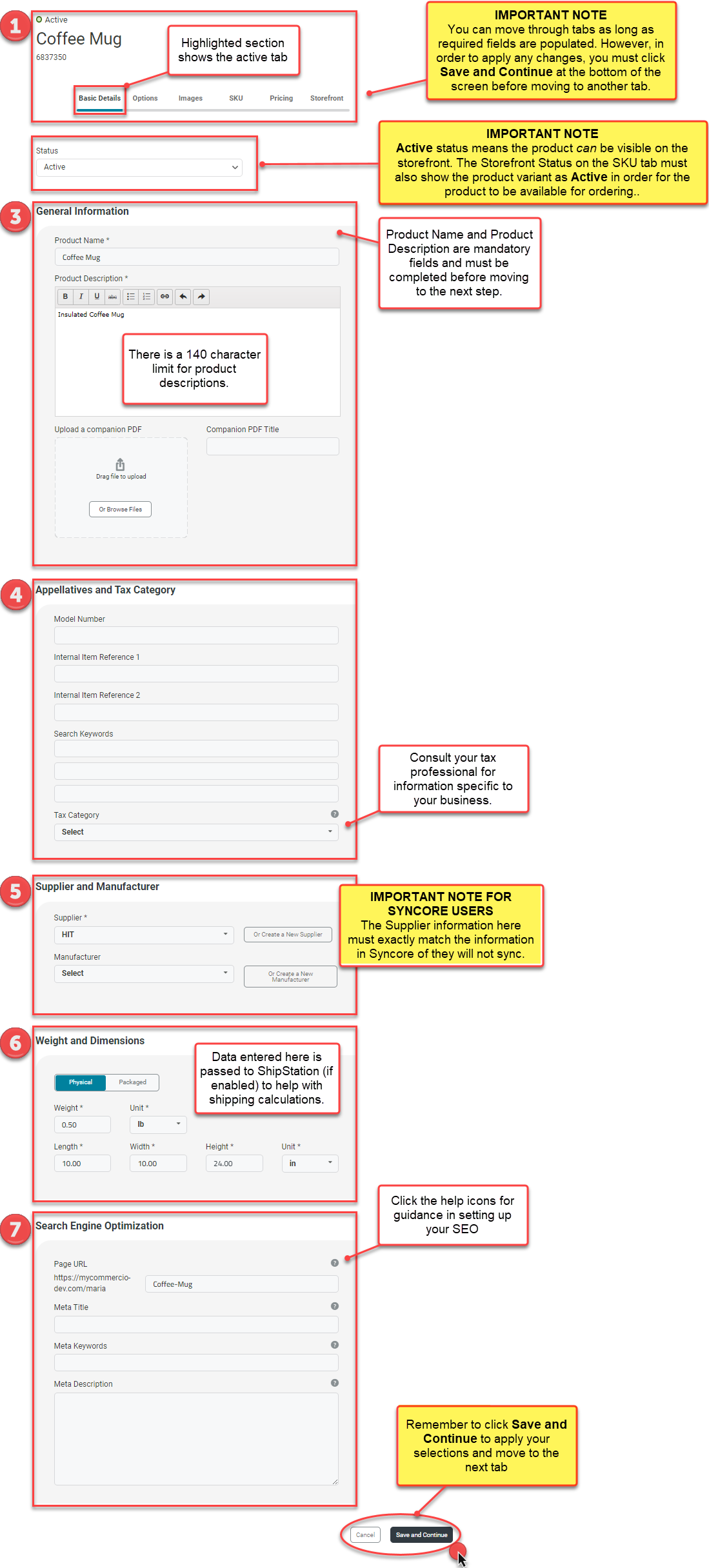 Store Level > Products > Add Product using ASI Search > Basic Details ...