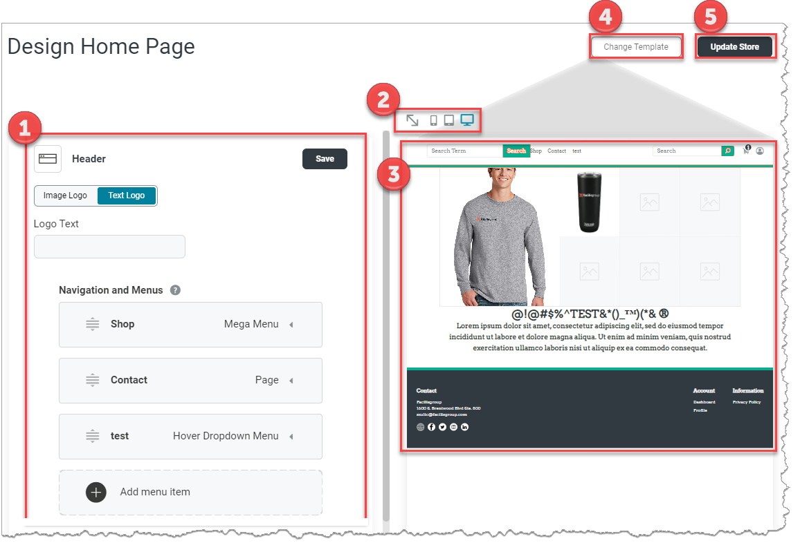 Store Level > Design > Pages – Commercio Orders Support