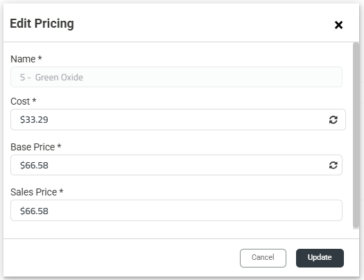 Store Level > Products > Add Product using ASI Search > Pricing Tab ...